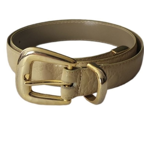 Ann Taylor | Accessories | Vintage 8s Ann Taylor Ivory Gold Buckle Croc ...